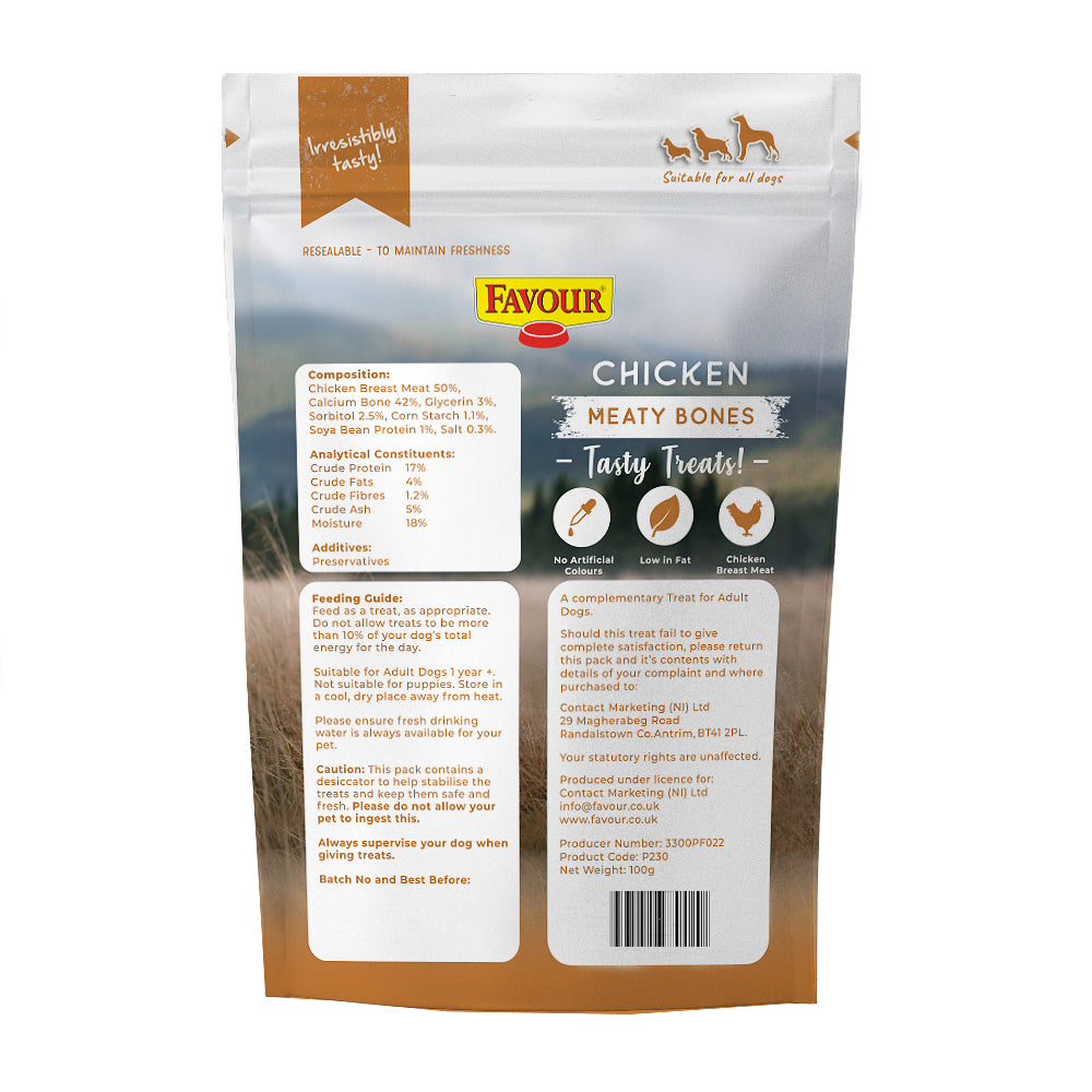 Chicken Meaty Bones for Dogs | Favour High-Protein Chew